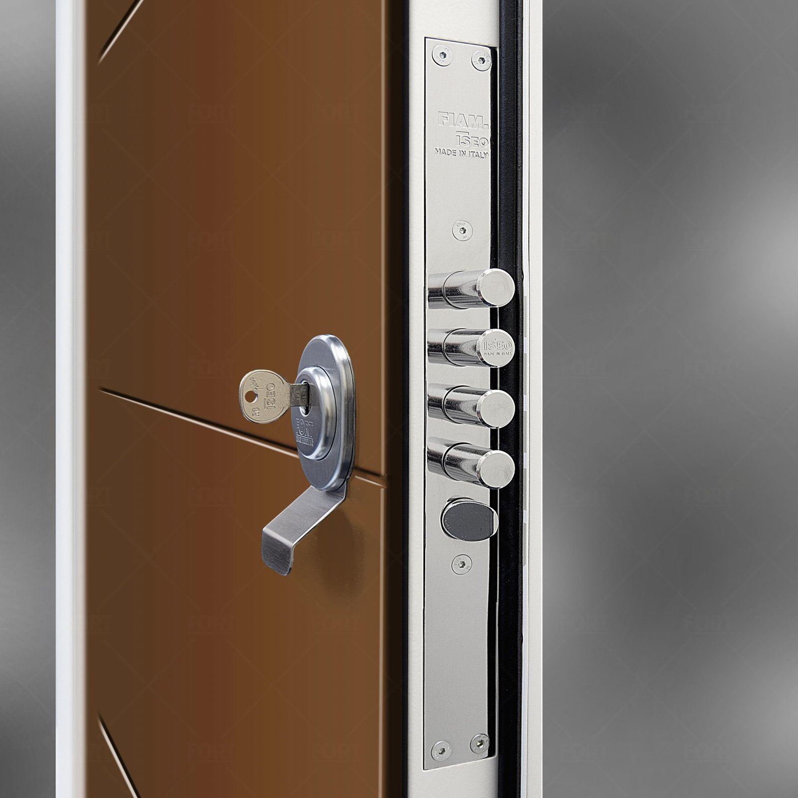 Wooden Finish Double Heavy Duty Fort Security Doors With Panels
