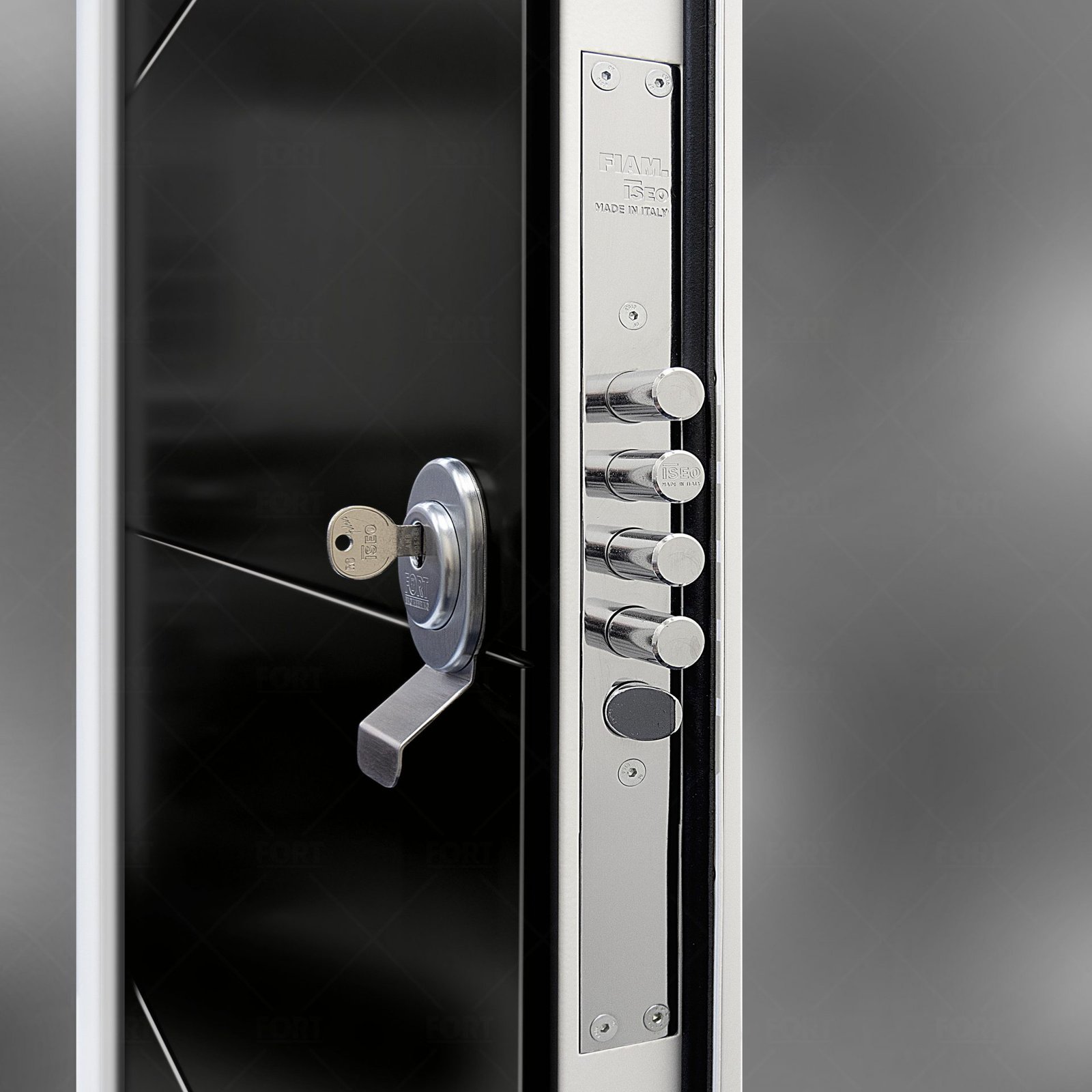 0023 Custom Modern Matt Black High Security Fort Security With 3 Panel ...