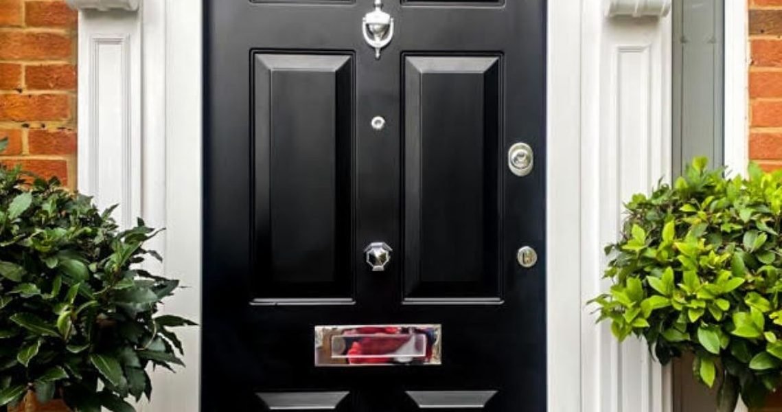 Bespoke black Victorian 6 panel FORT Security doors